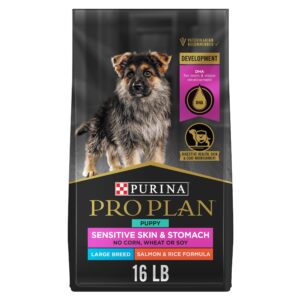 purina pro plan sensitive skin and stomach large breed puppy food salmon and rice formula - 16 lb. bag