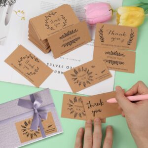 220PCS Thank You Cards Set, 4 Styles Kraft Paper Thank You for Supporting My Small Business Greeting Cards for Business Owners Online Shop Retail Stores Cards Package Inserts, 2 X 3.5 Inch