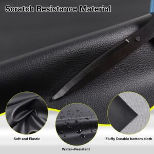 Car Elements Vinyl Leather Fabric Marine Waterproof Material 55" W×36" L Upholstery Synthetic Leather Sheets 0.6mm Thick Anti-UV,Non-Peeling for Car Furniture Sofa Boat Replacement Renovate, Black