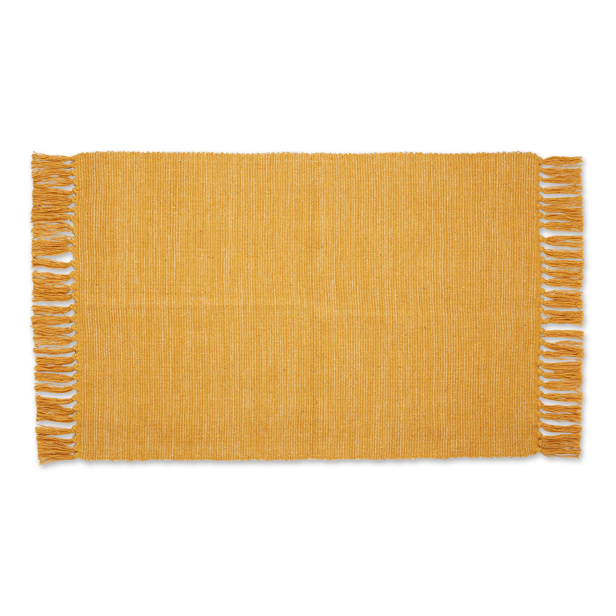 DII Woven Rugs Collection Ribbed Reversible Cotton, 2x3', Honey Gold & Off-White