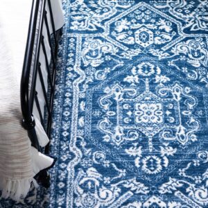 Rugs.com Boston Collection Rug – 2' x 3' Blue Low-Pile Rug Perfect for Living Rooms, Large Dining Rooms, Open Floorplans