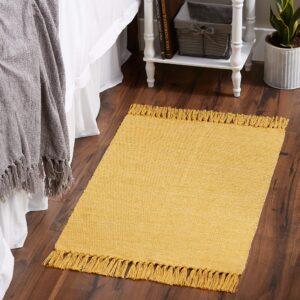 DII Woven Rugs Collection Ribbed Reversible Cotton, 2x3', Honey Gold & Off-White