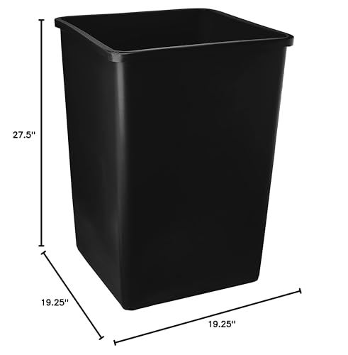 PRO&Family 140 Qt. / 35 Gallon / 132 Liters Black Square Trash Can. Trash Bin Kitchen Garbage Can Waste Basket Recycle Bin