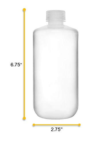 EISCO 6PK Reagent Bottles, 500ml - Narrow Mouth with Screw Cap - Polypropylene - Translucent Labs