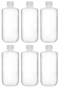 eisco 6pk reagent bottles, 500ml - narrow mouth with screw cap - polypropylene - translucent labs