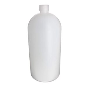 bettomshin 2000ml pe plastic(food grade) bottles with caps, lab thin mouth reagent bottle with graduated, liquid/solid sample storage container white translucent 1pcs