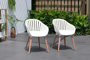 brampton patio brampton chiavari outdoor chairs set of 2 | eucalyptus wood legs| perfect for patio, 2-piece, dark teak finish