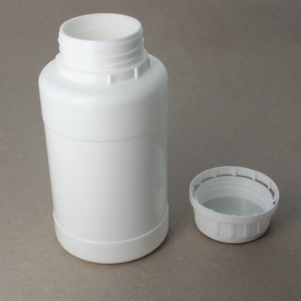 Bettomshin 20Pcs 250ml PE Plastic(Food Grade) Bottles, Wide Mouth Lab Reagent Bottle, Liquid/Solid Sample Seal Sample Storage Container Chemical Bottle White