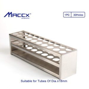 Maccx Tube Rack, Stainless Steel Material, 30Holes(3×10), Suitable for Tubes of Dia.≤18mm, TTR030-18-001