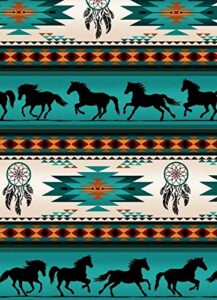 tucson dreamcatcher horse stripe turquoise elizabeth's studio 43" wide cotton fabric sold by yard