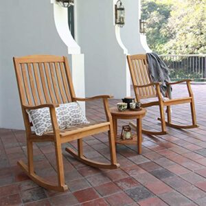 cambridge casual plantation teak arie arie rocking chair, chat set/natural teak