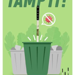 TAMP-IT Manual Trash Compactor, 24"L x 7"W, Safely Free Up Space in Trash Cans & Bins and Recycling