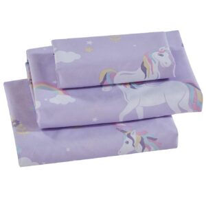 Linen Plus Sheet Set Kids/Teens Unicorn Bird Star Flower Cloud Lilac Purple Pink Yellow White New # Lilac Unicorn (Twin)