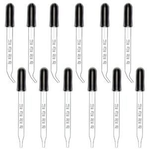 20pcs 1ml eye dropper,10pcs straight tip glass droppers and 10pcs bent tip measured dropper,for accurate easy dose and measurement