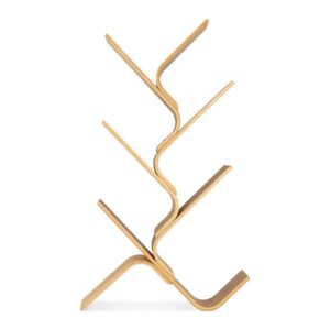 Navaris Tree Bookshelf - Curved Tree Bookcase Made of Bent Bamboo - Modern Floor Standing Book Shelf with 6 Shelves - 6-Tier Rack for Books, CDs, DVDs