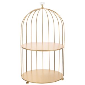 bird cage shape cosmetic rack desktop makeup organizer rack double tier cupcake stand essence perfume lotion bottle shelf skincare products organizer