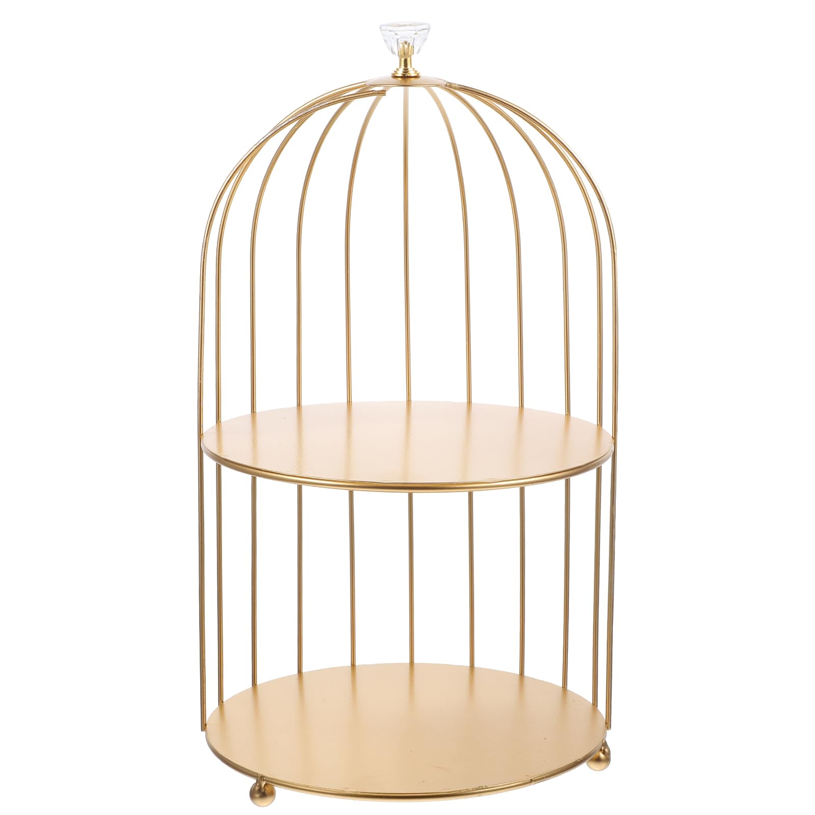 Bird Cage Shape Cosmetic Rack Desktop Makeup Organizer Rack Double Tier Cupcake Stand Essence Perfume Lotion Bottle Shelf Skincare Products Organizer