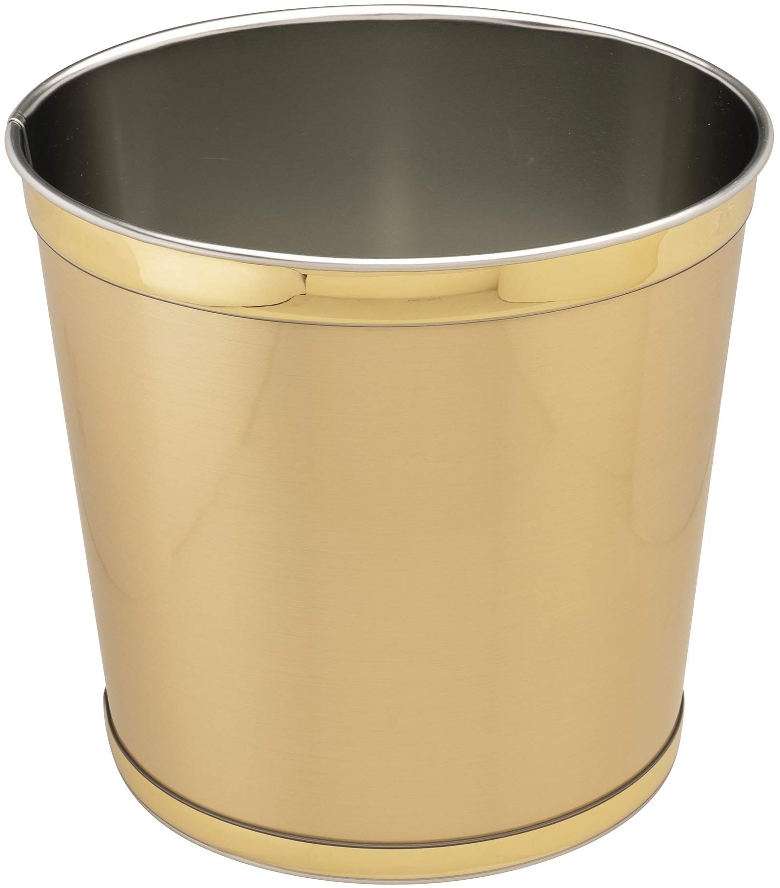 Stephanie Imports Made in USA 5-Gallon Sleek and Stylish Vinyl Mylar Waste Basket (13" X 11") (Metallic Gold)