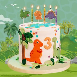 Dekora - Dinosaur Birthday Candle Set to Decorate Themed Birthday Cake - 15 Candles