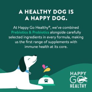 Happy Go Healthy Hip & Joint Supplements for Dogs | Helps Joint Health & Mobility Support for Recovering and Senior Dogs | Natural Ingredients, Tasty Kibble Dog Food Topper | 60-Count Pack