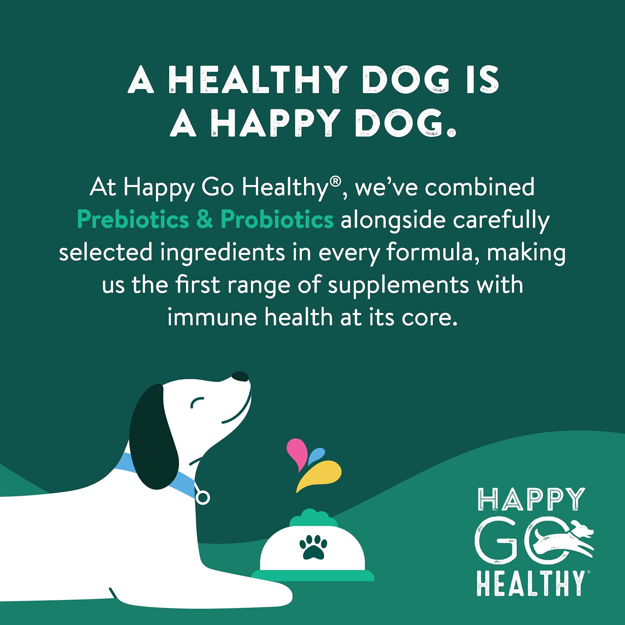 Happy Go Healthy Hip & Joint Supplements for Dogs | Helps Joint Health & Mobility Support for Recovering and Senior Dogs | Natural Ingredients, Tasty Kibble Dog Food Topper | 60-Count Pack