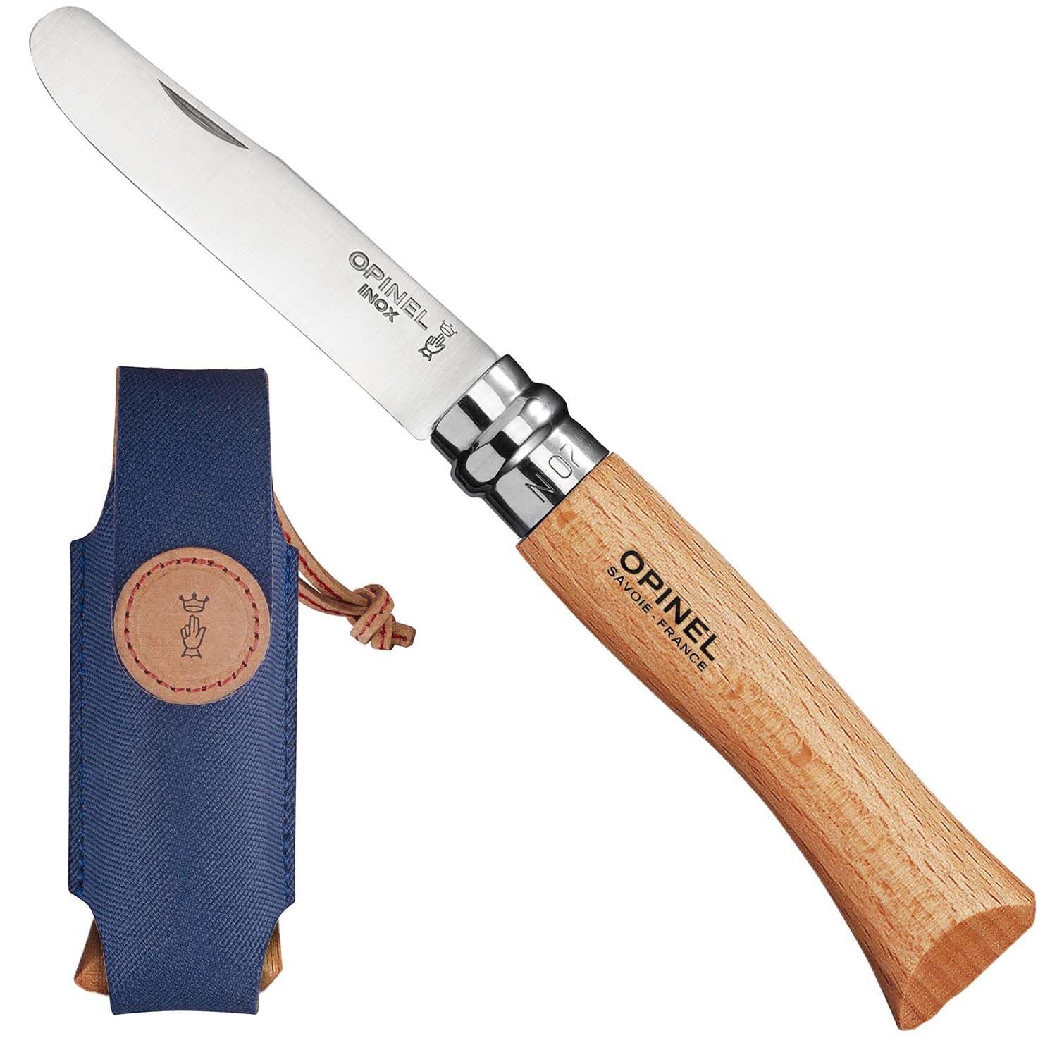 Opinel My First No.7 Box Set with Sheath - Stainless Steel Children’s Folding Pocket Knife with Safety Rounded Tip