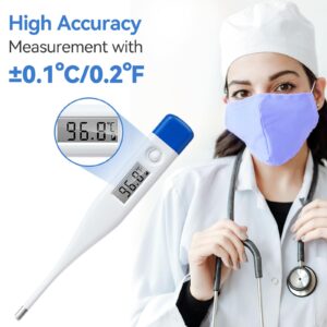 Berrcom Digital Thermometer for Adults and Kids, Oral Thermometer for Baby Rectal and Underarm Thermometer for Fever Alarm Medical Thermometer with C/F Switchable