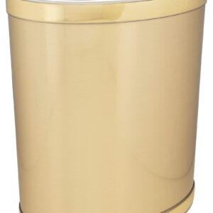 Stephanie Imports Made in USA 5-Gallon Sleek and Stylish Vinyl Mylar Waste Basket (13" X 11") (Metallic Gold)