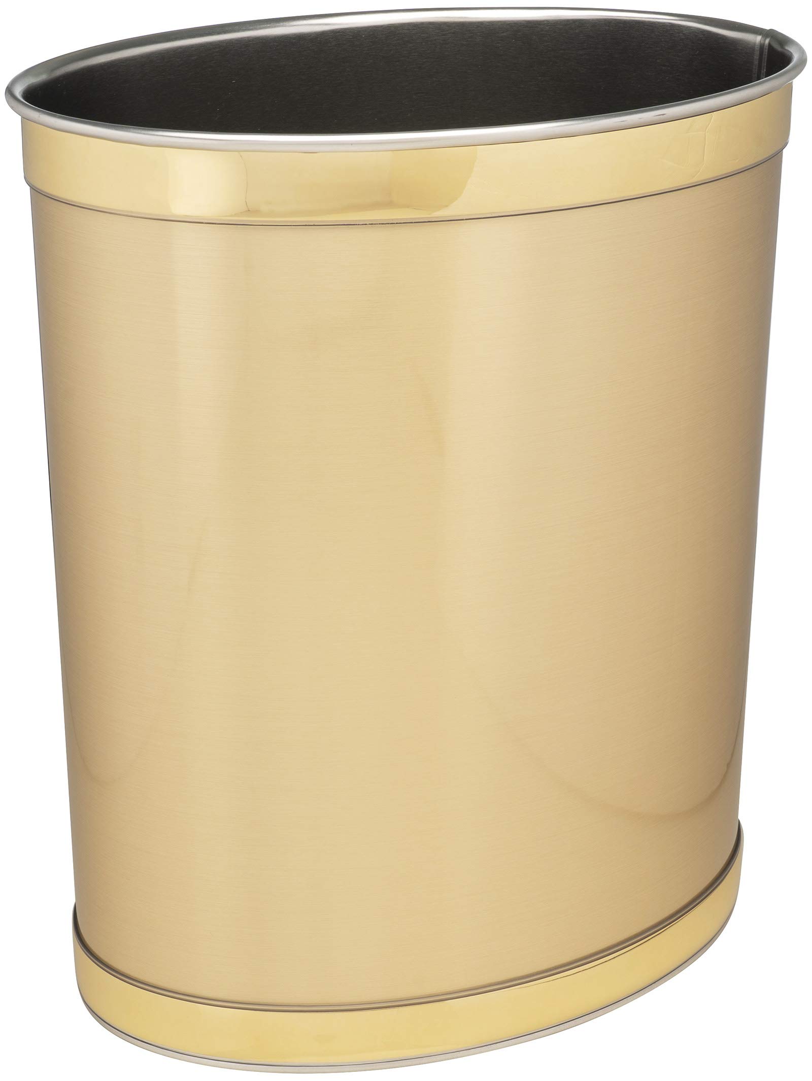 Stephanie Imports Made in USA 5-Gallon Sleek and Stylish Vinyl Mylar Waste Basket (13" X 11") (Metallic Gold)