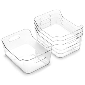 bino | plastic organizer bins, x-small - 4 pack | the soho collection | multi-use organizer bins | pantry organizer & freezer organizer bins | plastic storage containers | bins for home & kitchen org