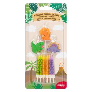 Dekora - Dinosaur Birthday Candle Set to Decorate Themed Birthday Cake - 15 Candles