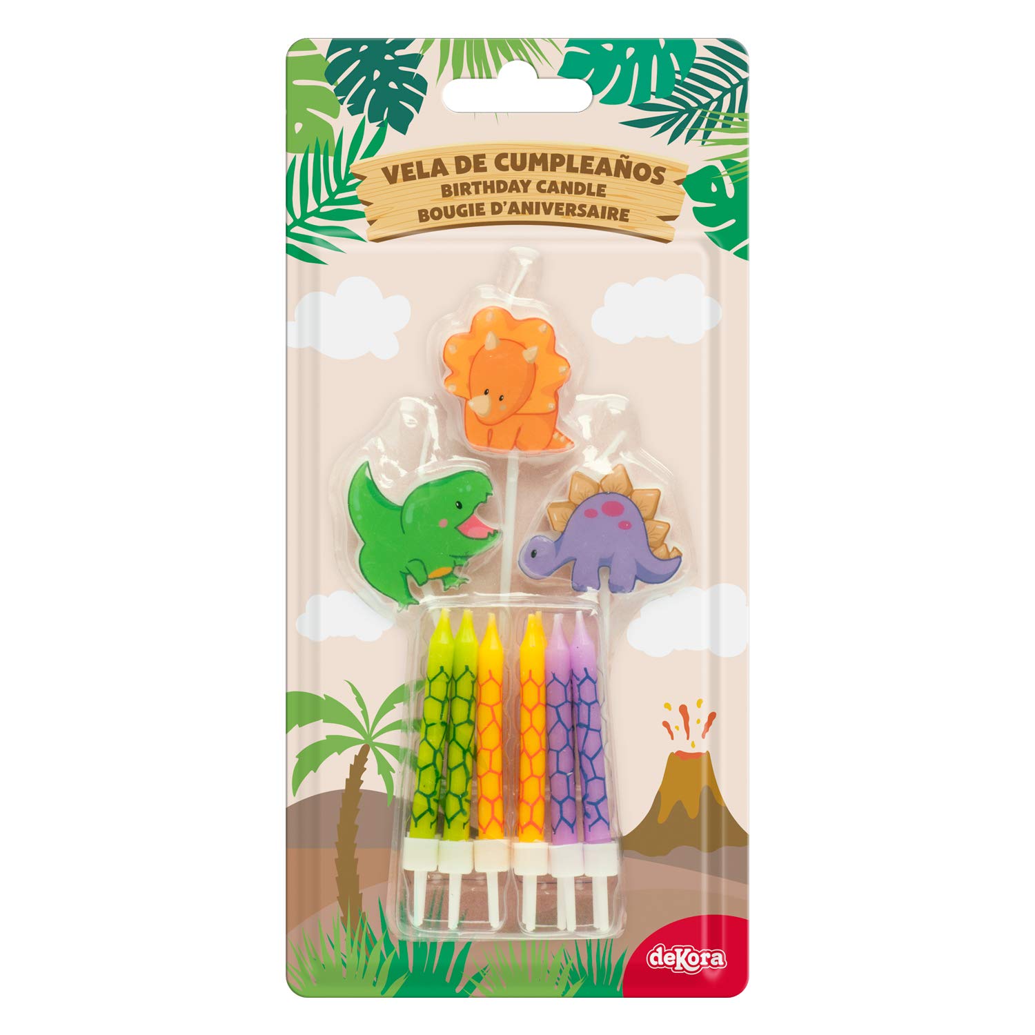 Dekora - Dinosaur Birthday Candle Set to Decorate Themed Birthday Cake - 15 Candles