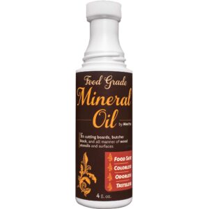 easy-applicator mineral oil for cutting boards and all wood care, ultrapure food grade (4oz with foam applicator tip) made in usa