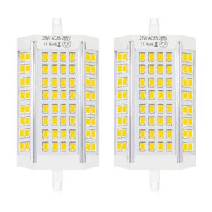 bonlux r7s led light bulb 118mm, 25w j118 double ended led bulbs 120v j type r7s led floodlight 200w halogen bulb replacement daylight 6000k for floor lamp, security light (2-pack)