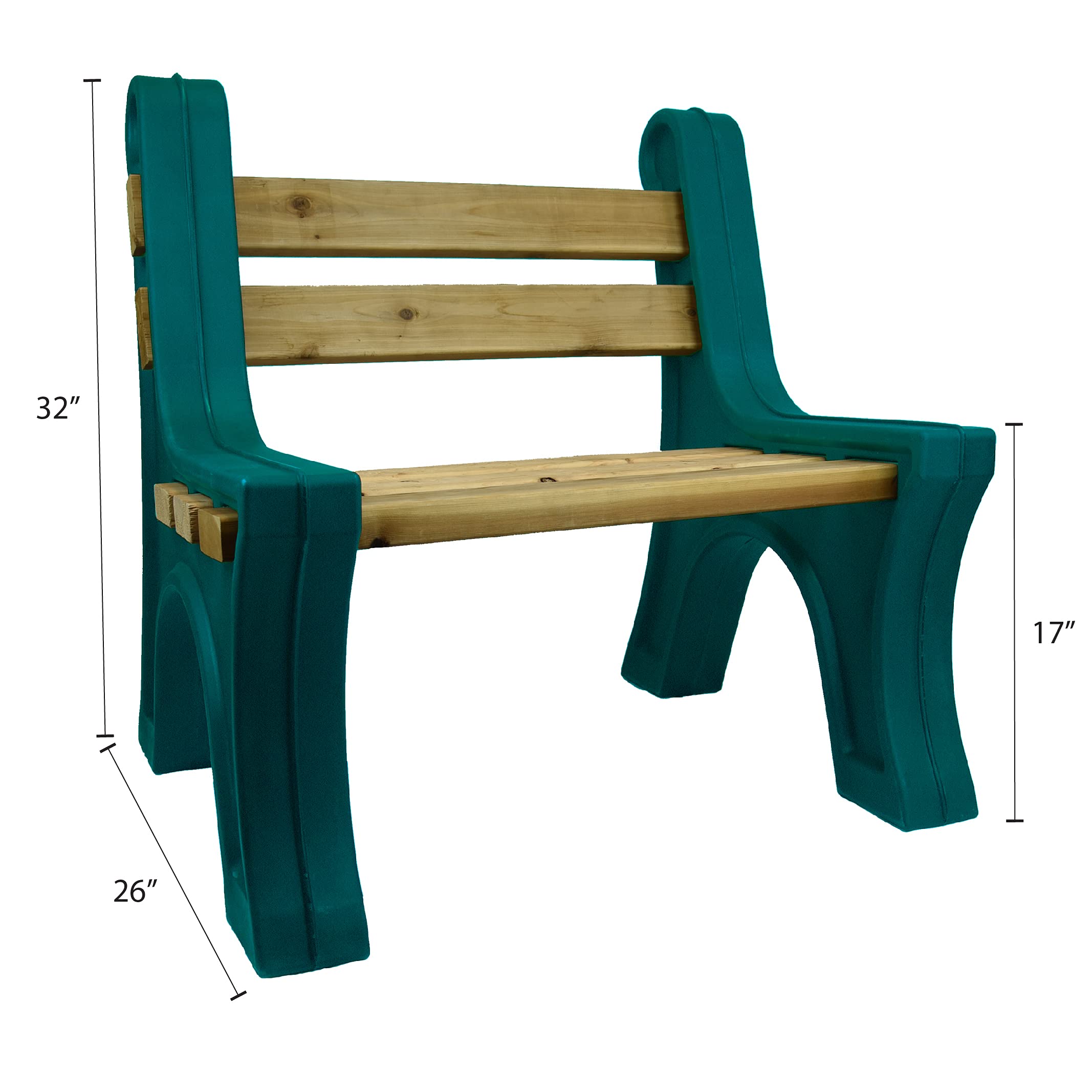 RTS Home Accents Custom Length Lightweight Indoor or Outdoor Bench Ends, Kentucky Green Color (Wood & Screws Sold Separately)