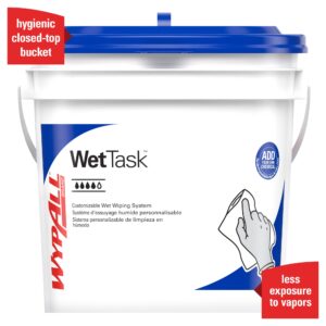 WypAll WetTask Customizable Wet Wiping System Bucket (51677), Standard Size, 4 Buckets and 4 Lids/Case