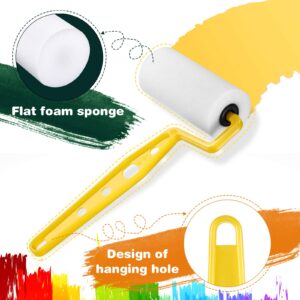 Geiserailie 11 Pcs Foam Paint Roller 3-inch Mini Paint Roller Kit Small Paint Roller Covers with Roller Frame for Home Wall Ceilings Room Door Cabinet Painting Supplies