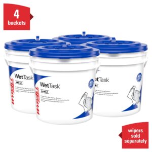 WypAll WetTask Customizable Wet Wiping System Bucket (51677), Standard Size, 4 Buckets and 4 Lids/Case