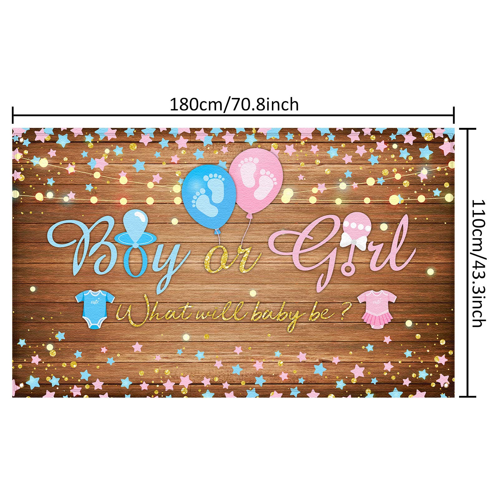 Tatuo Gender ​Reveal Backdrop 70.8 x 43.3 Inch Gender Reveal Banner Boy or Girl Sign Banner Pink Blue Baby Shower Decorations Gender Reveal Party Supplies