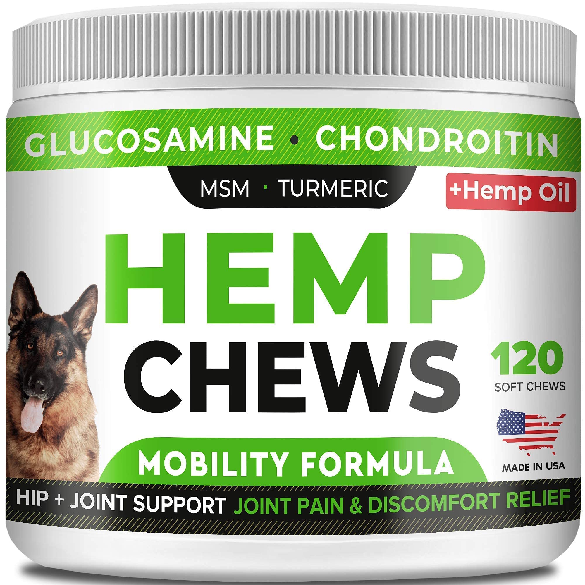 STRELLALAB Hemp Treats and Glucosamine for Dogs + Salmon Oil Omega 3 for Dogs Bundle - Hip & Joint Supplement - Allergy Relief - Itch Relief, Shedding - Skin and Coat Supplement