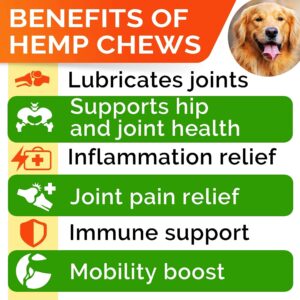 All-Natural Hemp Chews and Glucosamine for Dogs + Salmon Oil Omega 3 for Dogs - Advanced Hip & Joint Supplement + 32oz Fish Oil - Allergy Relief - Itch Relief, Shedding - Skin and Coat Supplement