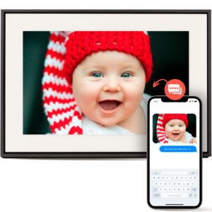 loop wi-fi digital picture frame with touch screen, 10-inch display, the only frame to offer text message photos direct to frame, easy to use app, gift to keep friends and family connected