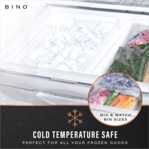 BINO | Plastic Bins, Large - 2 Pack | THE LUCID COLLECTION | Multi-Use| Built-In Handles | BPA-Free | Clear Storage Containers | Fridge Organizer | Pantry & Home Organization