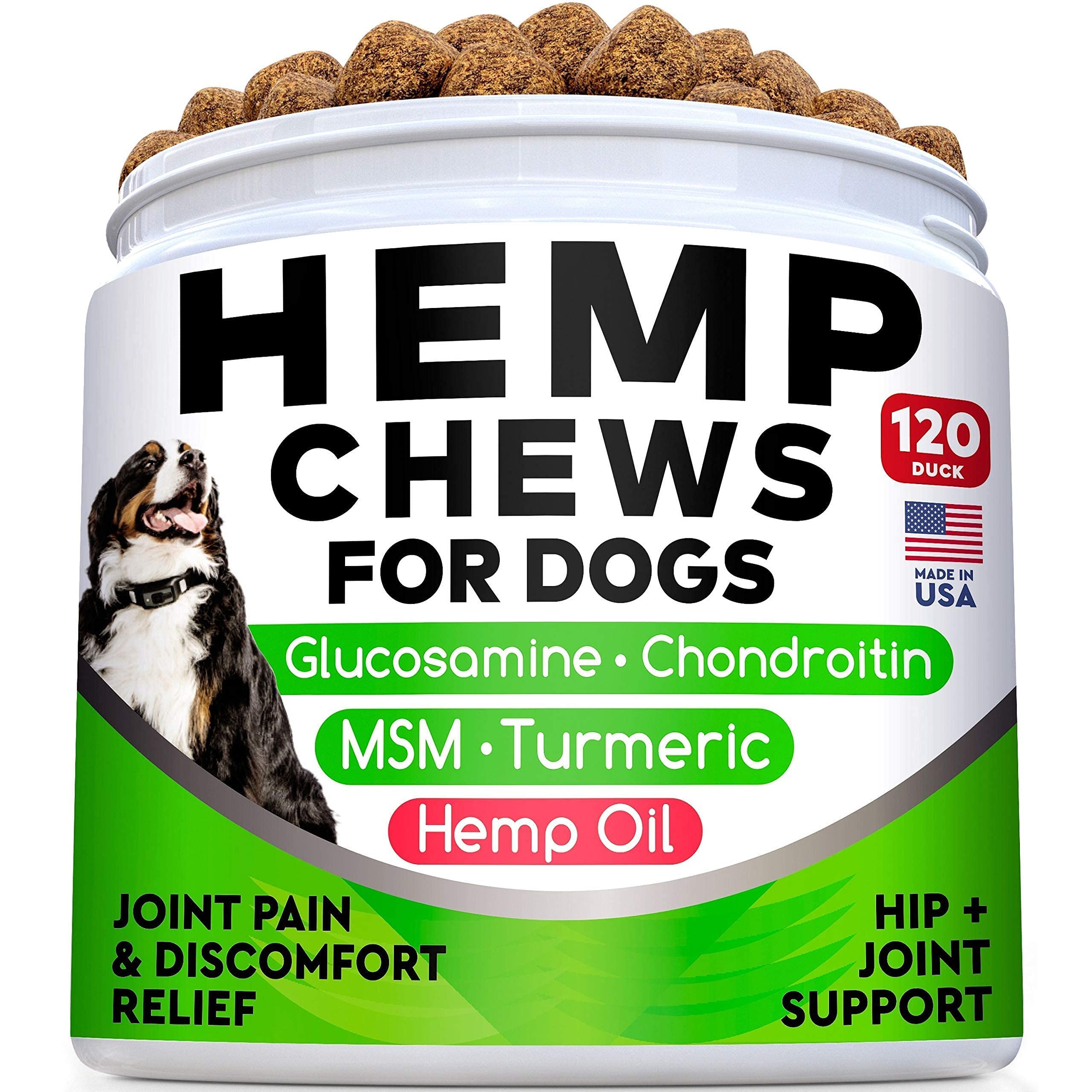 All-Natural Hemp Chews and Glucosamine for Dogs + Salmon Oil Omega 3 for Dogs - Advanced Hip & Joint Supplement + 32oz Fish Oil - Allergy Relief - Itch Relief, Shedding - Skin and Coat Supplement