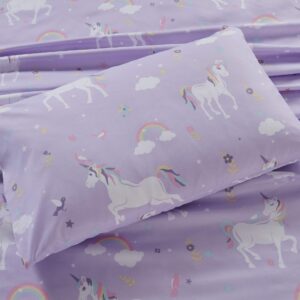 Linen Plus Sheet Set Kids/Teens Unicorn Bird Star Flower Cloud Lilac Purple Pink Yellow White New # Lilac Unicorn (Twin)