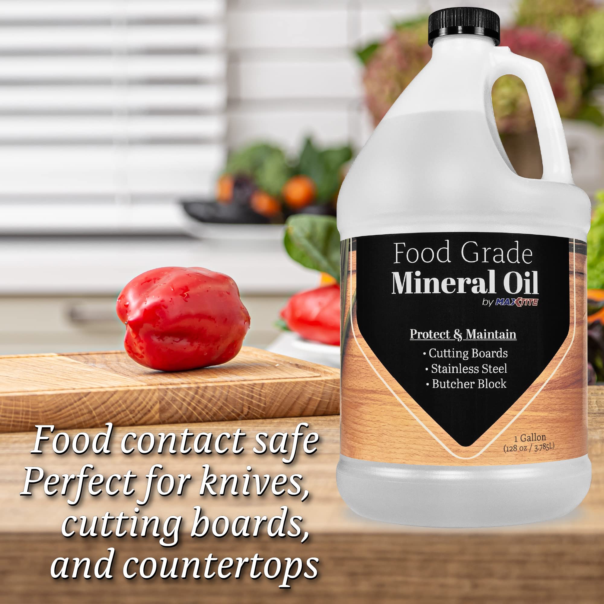 Mineral Oil for Cutting Boards and All Wood Care, Ultrapure Food Grade Made in USA (1 Gallon)