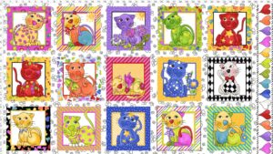 loralie designs cat happy white fabric panel for quilting