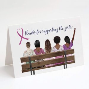 M Market On Mainstreet Breast Cancer Support Thank You Cards with Envelopes, Blank Inside, 25 Cards with Envelopes, Made in the U.S.A. (Support The Girls)