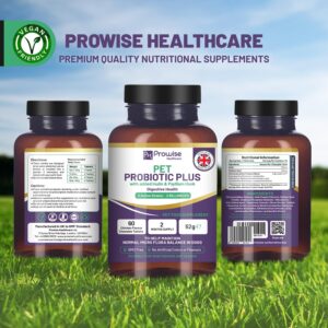 Pet Probiotic Plus with Added Inulin & Psyllium Husk 2 Billion CFU with 5 Active Strains I 60 Chicken Flavour Chewable Tablets 2 Months Supply I Help Main Normal Microflora Balance in Dogs