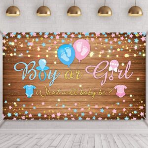 tatuo gender ​reveal backdrop 70.8 x 43.3 inch gender reveal banner boy or girl sign banner pink blue baby shower decorations gender reveal party supplies